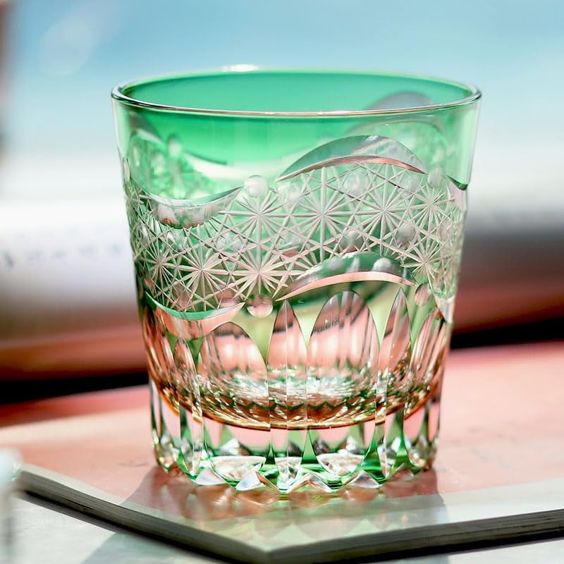 Old Fashioned Glasses Japanese Style Crystal Purple 10oz Diamond Cut ...