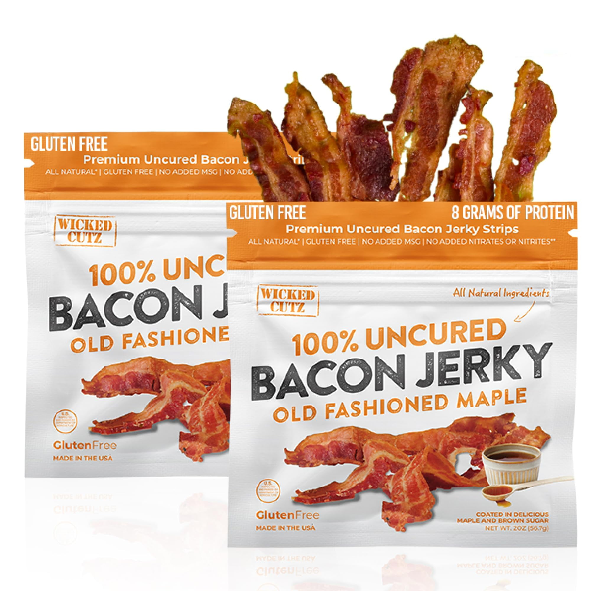 Old Fashioned Maple Bacon KEF16 Jerky, Tender, Flavorful, Easy to Chew ...
