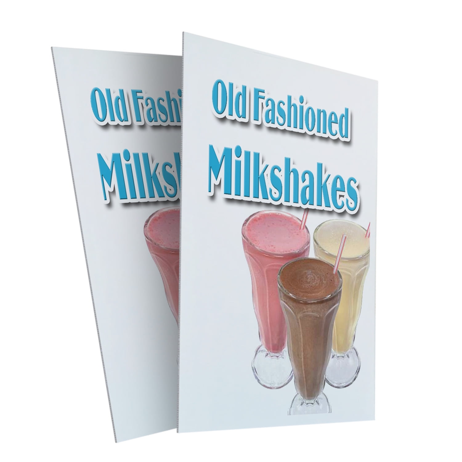Old Fashioned Milkshakes (2-PACK) 24" x 36" Plastic Signs | Sign Insert ...