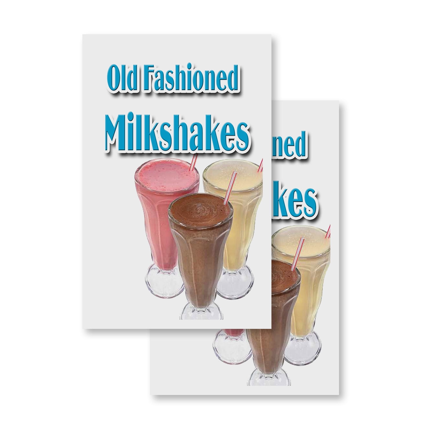 Old Fashioned Milkshakes (2-PACK) 24" x 36" Vinyl Decals | Sign Insert ...
