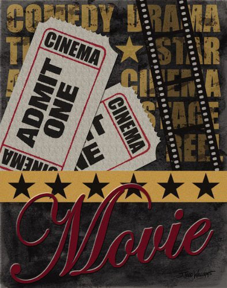 Old-Fashioned Movie and Admit One Ticket Cinema Sign; One 11X14 Poster ...