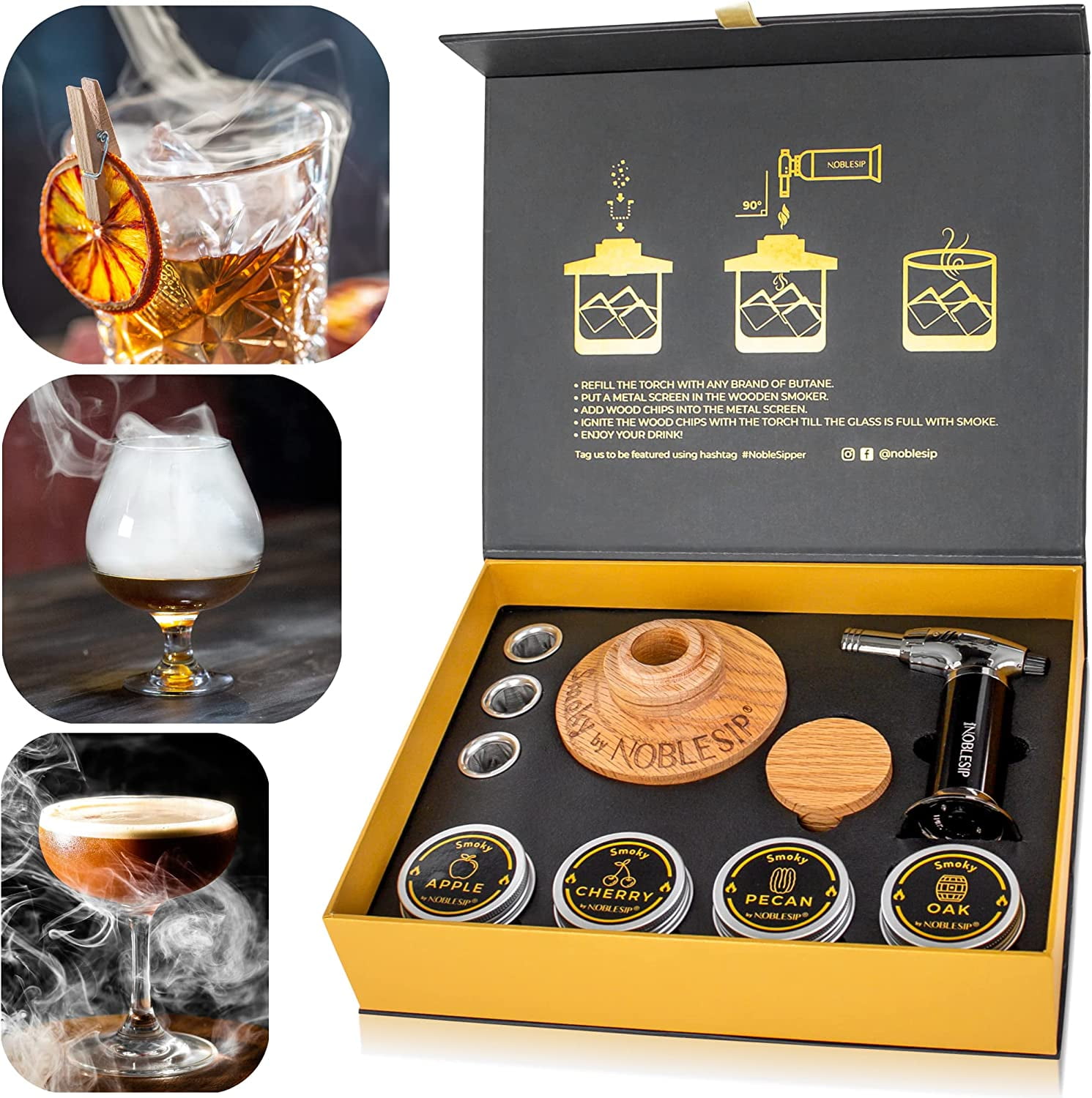 Old Fashioned Smoker 𝗣𝗥𝗘𝗠𝗜𝗨𝗠 Kit Smoky by NOBLESIP. Smoke Whiskey ...