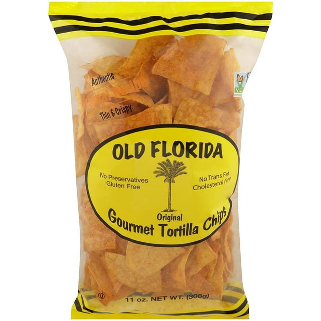 Old Florida Gourmet Original Tortilla Chips 11 oz, - PACK OF FOUR (4 ...