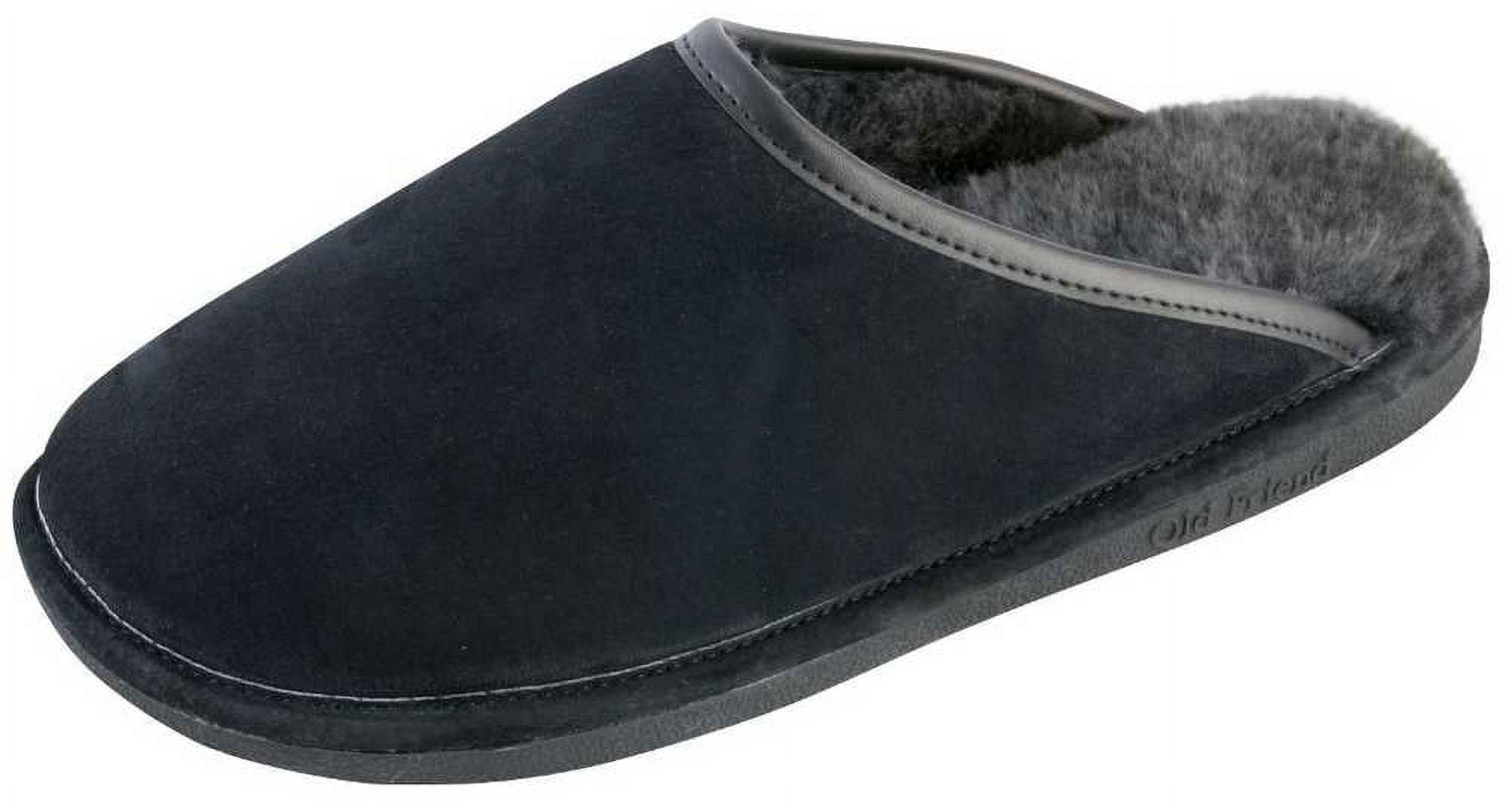 Old Friend Men's Sheepskin Full Grain Trim Scuff Slippers 421180 (XL (D ...