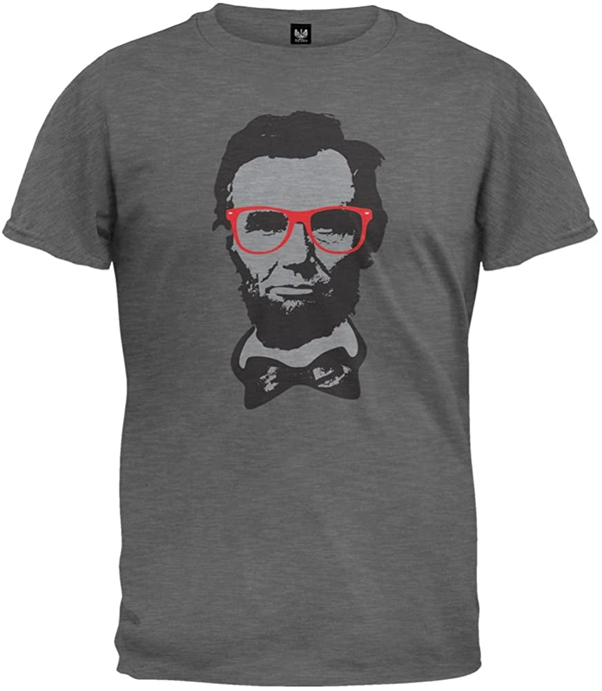 Old Glory Mens Abraham Lincoln Geek Glasses Short Sleeve Graphic T ...
