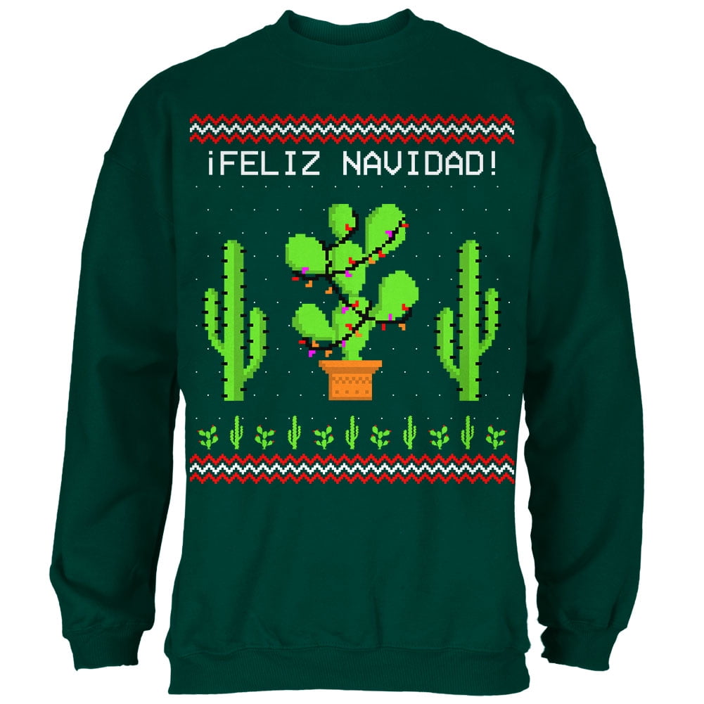 Old Glory Mens Cactus Desert Feliz Navidad Ugly Christmas Sweater Long ...