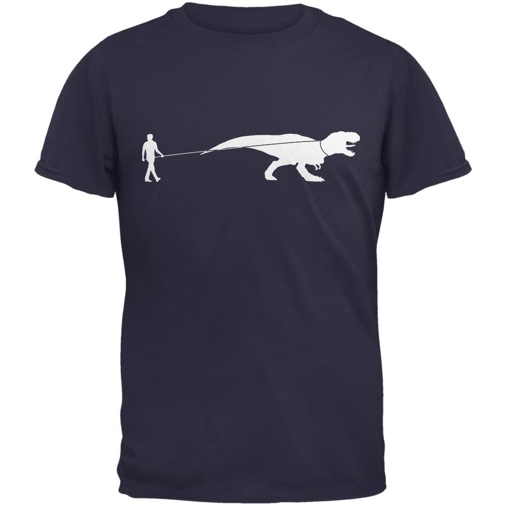Old Glory Mens Jurassic Dinosaur T-Rex On A Leash Short Sleeve Graphic ...