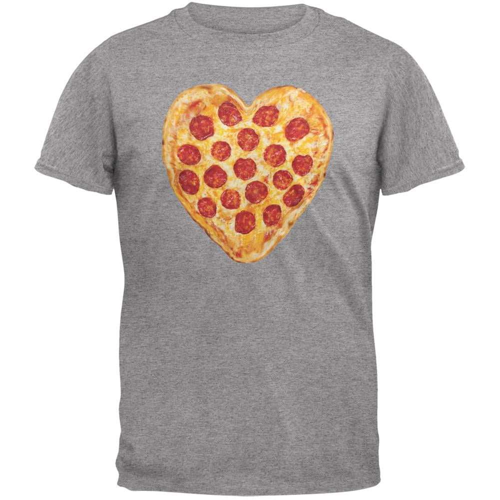 Old Glory Mens Pepperoni Pizza Heart Short Sleeve Graphic T Shirt ...