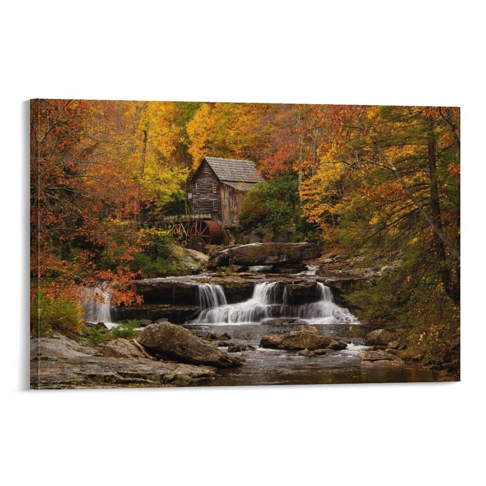 The Old Grist Mill at Babcock State Park Showing Vibrant Colors of ...