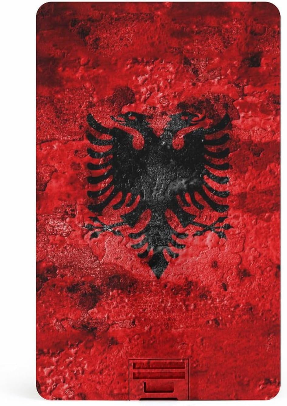 Old Grunge Albania Flag Usb Flash Drive Credit Card Design Thumb Drive ...
