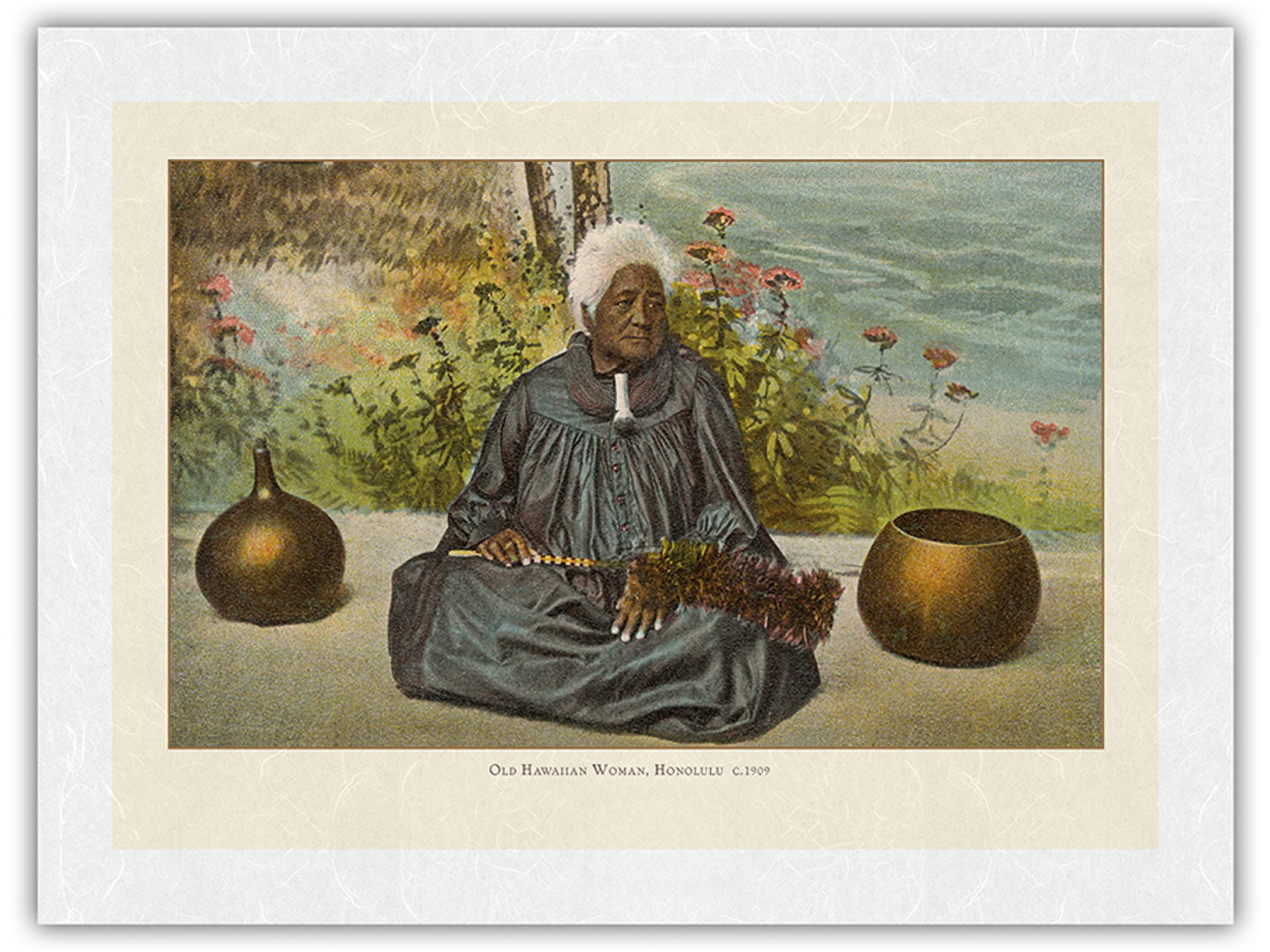 Old Hawaiian Woman (Kupuna) - Honolulu Oahu Hawaii - Vintage Hawaiian ...