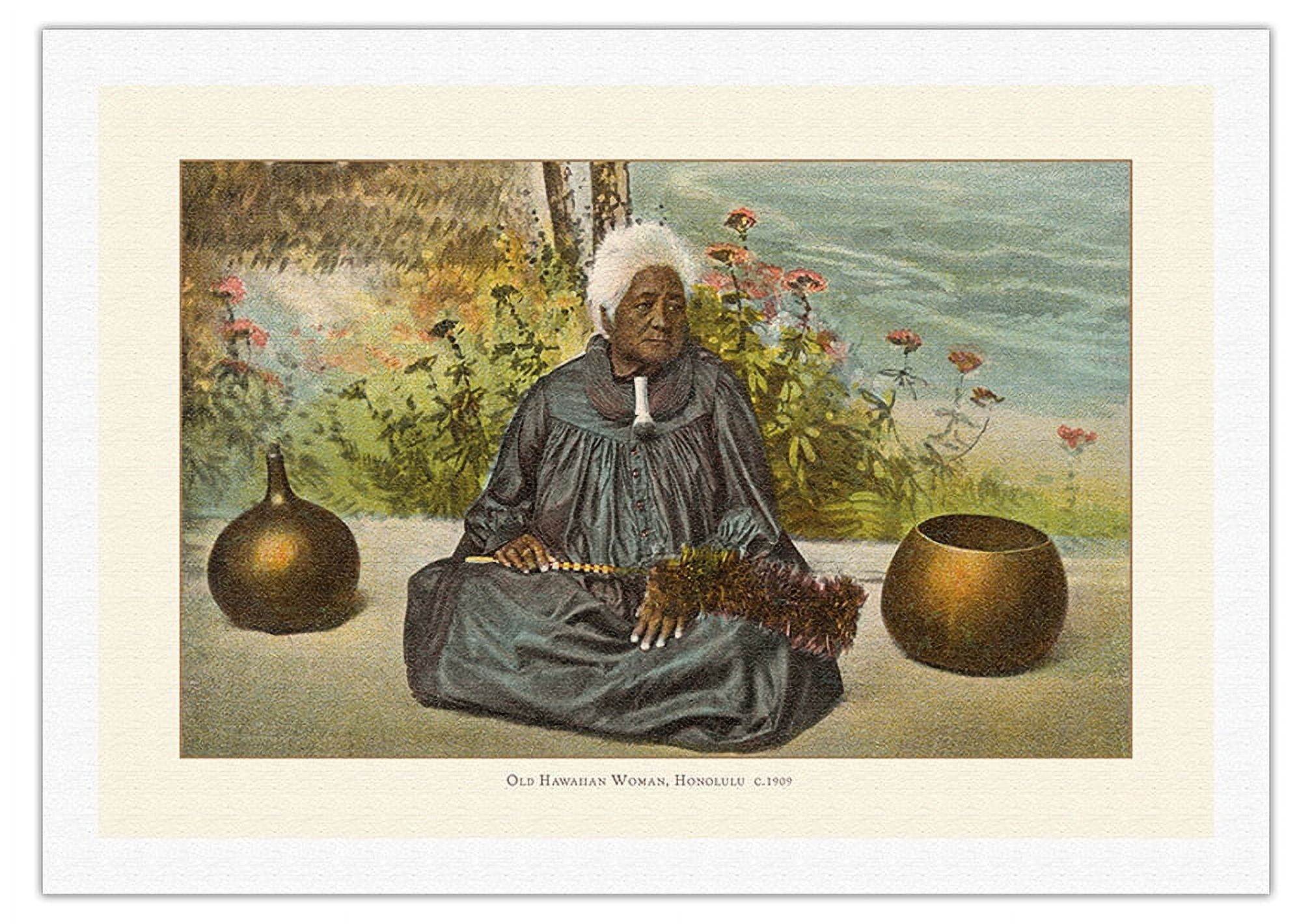 Old Hawaiian Woman (Kupuna) - Honolulu Oahu Hawaii - Vintage Hawaiian ...