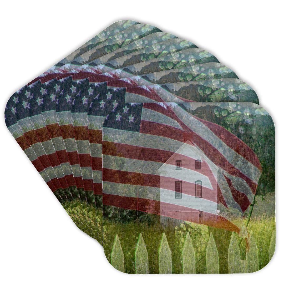 3dRose, Old Historical LDS Church in Pine Valley, Utah with a faded ...