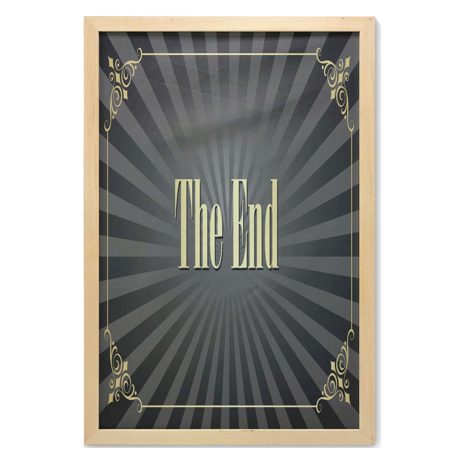 Old Hollywood Wall Art with Frame, Movie Ending Screen with Vintage ...