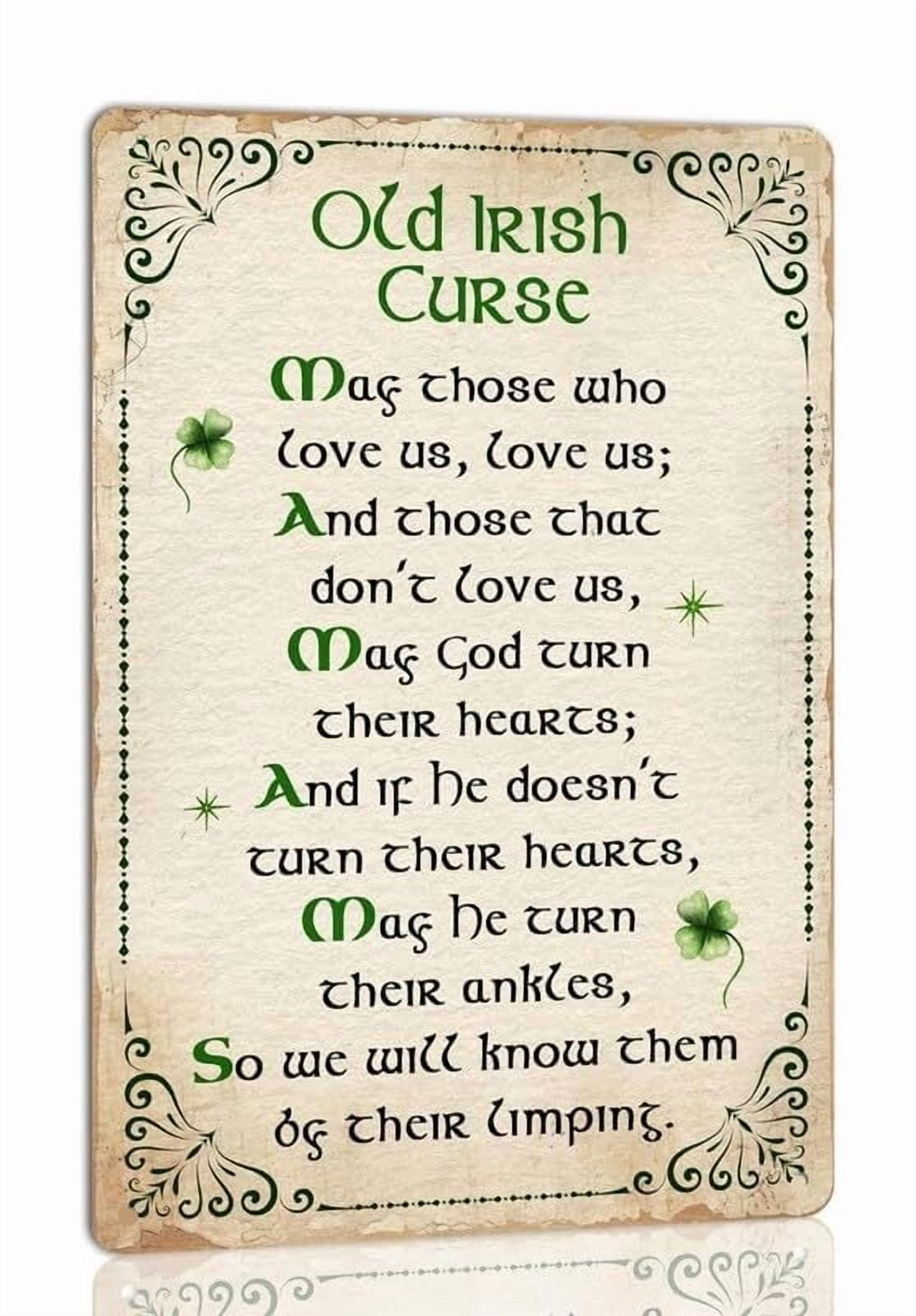 Old Irish Curse Clover Vintage Poster Wall Art Cafes Farmhouse Home ...