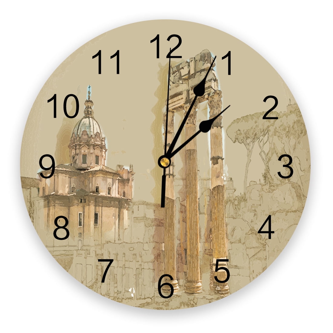Old Italy Roman Culture Scenery Places Of Interest Wall Clock Modern ...