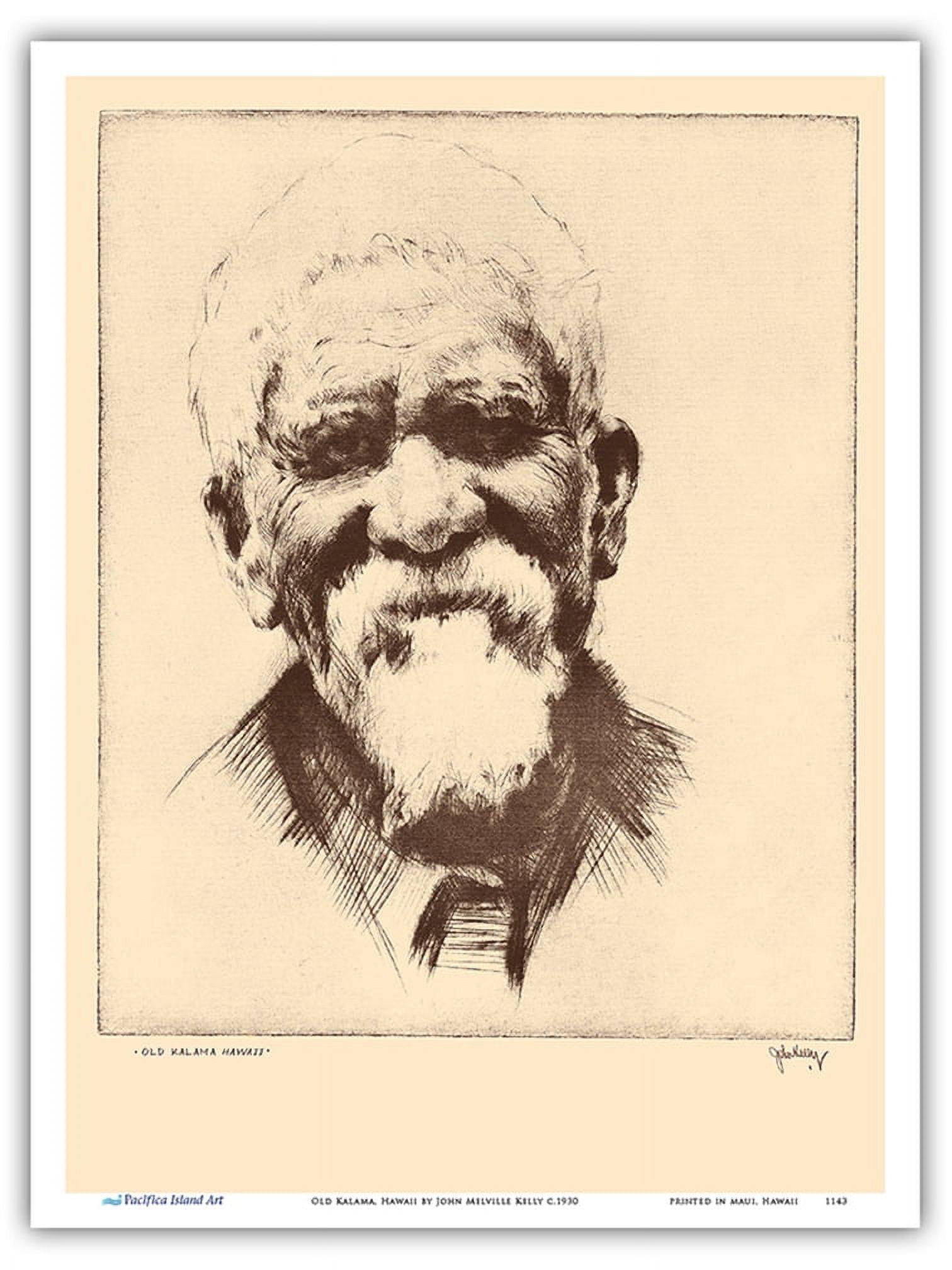 Old Kalama Hawaii - Native Hawaiian Man - from Etchings and Drawings of ...