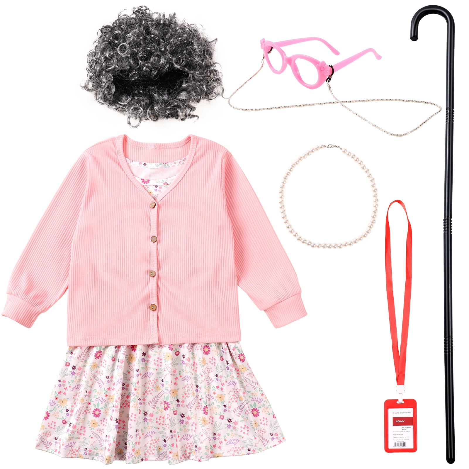 Old Lady Costume for Kids Girls, 100 Days of School Costume, Old Lady ...