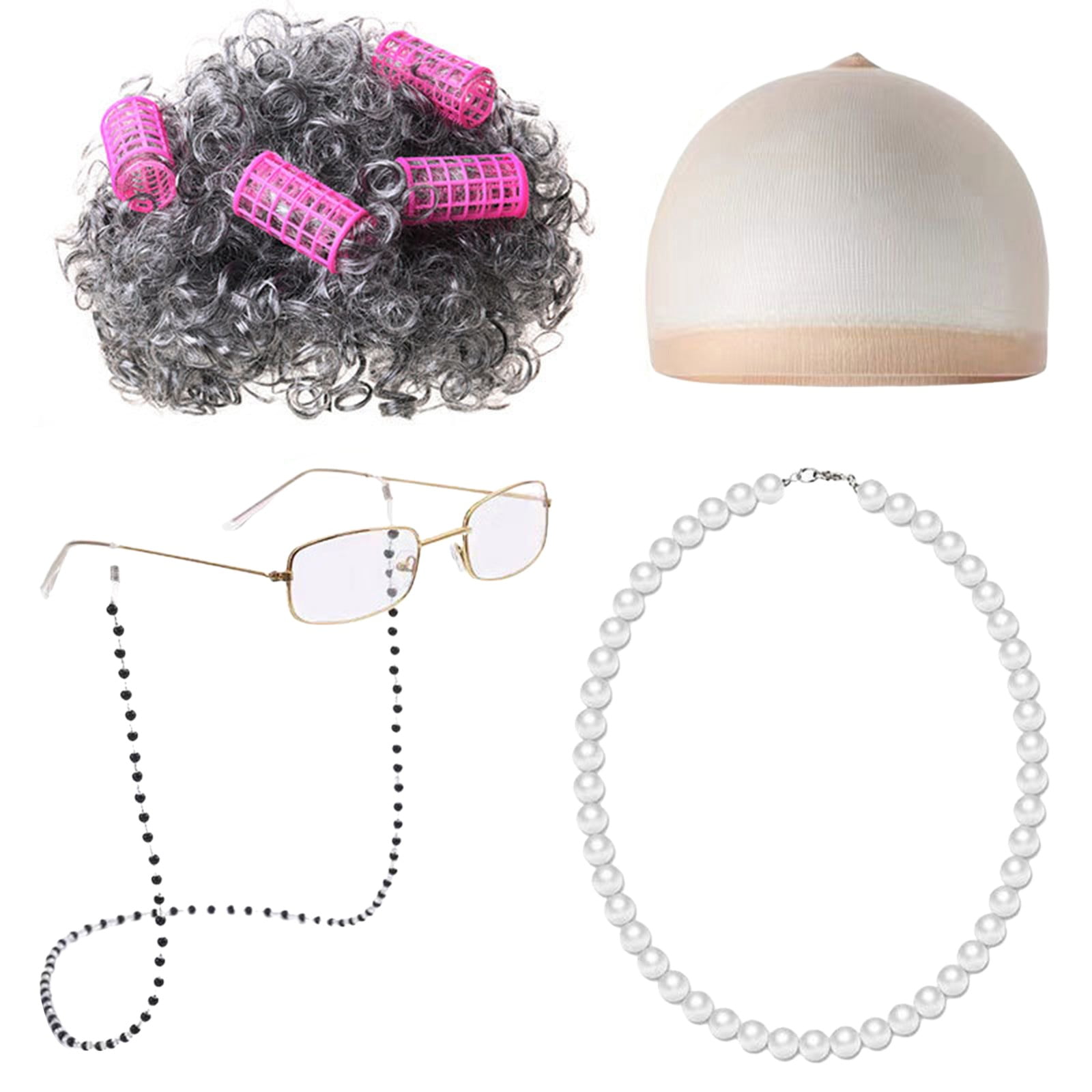 Old Lady For Kids Of School Granny Old Lady Wig Dress Up Accessory Old ...