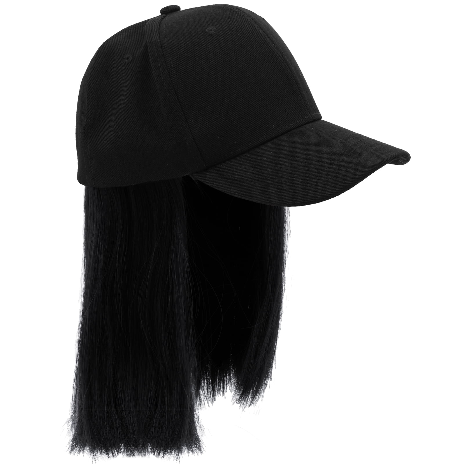 Hat with Hair Fake Caps Old Lady Wig Costume Kids Tinsel Miss Black ...
