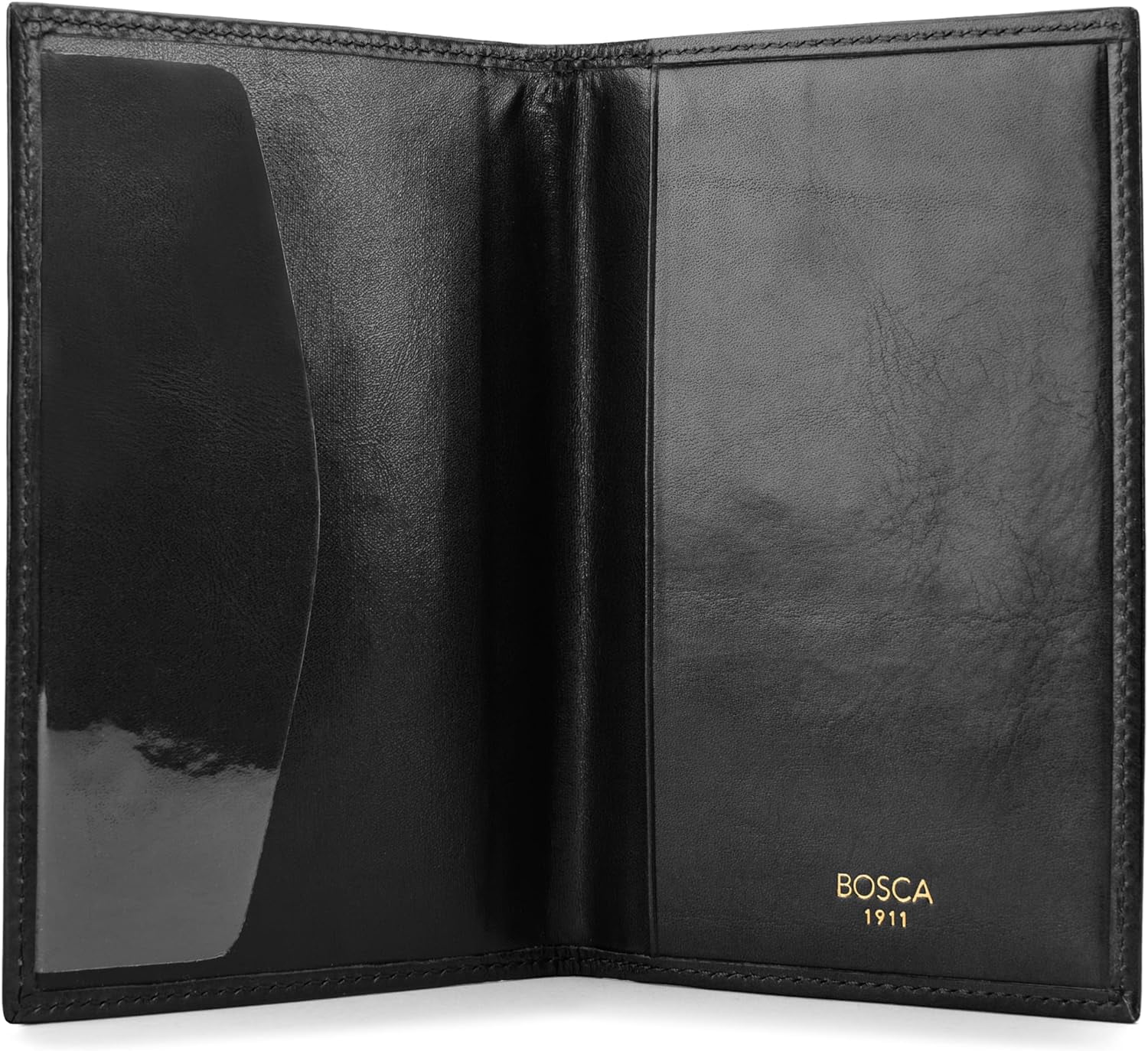 Old Leather Passport Case Black