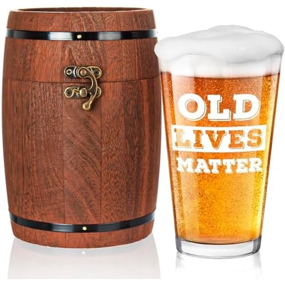 Old Lives Matter Beer Glass 16 oz,Unique Old Man Gifts Pint Glass in ...