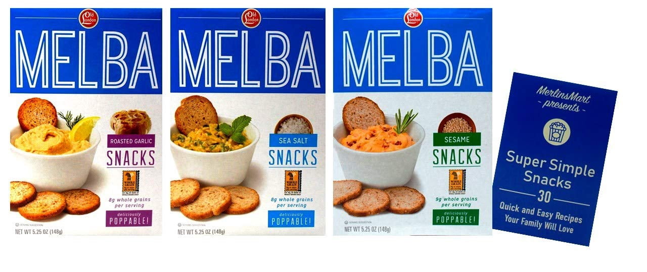 Old London Melba Snack Dipping Crackers 3 Flavor Variety Plus Recipe ...
