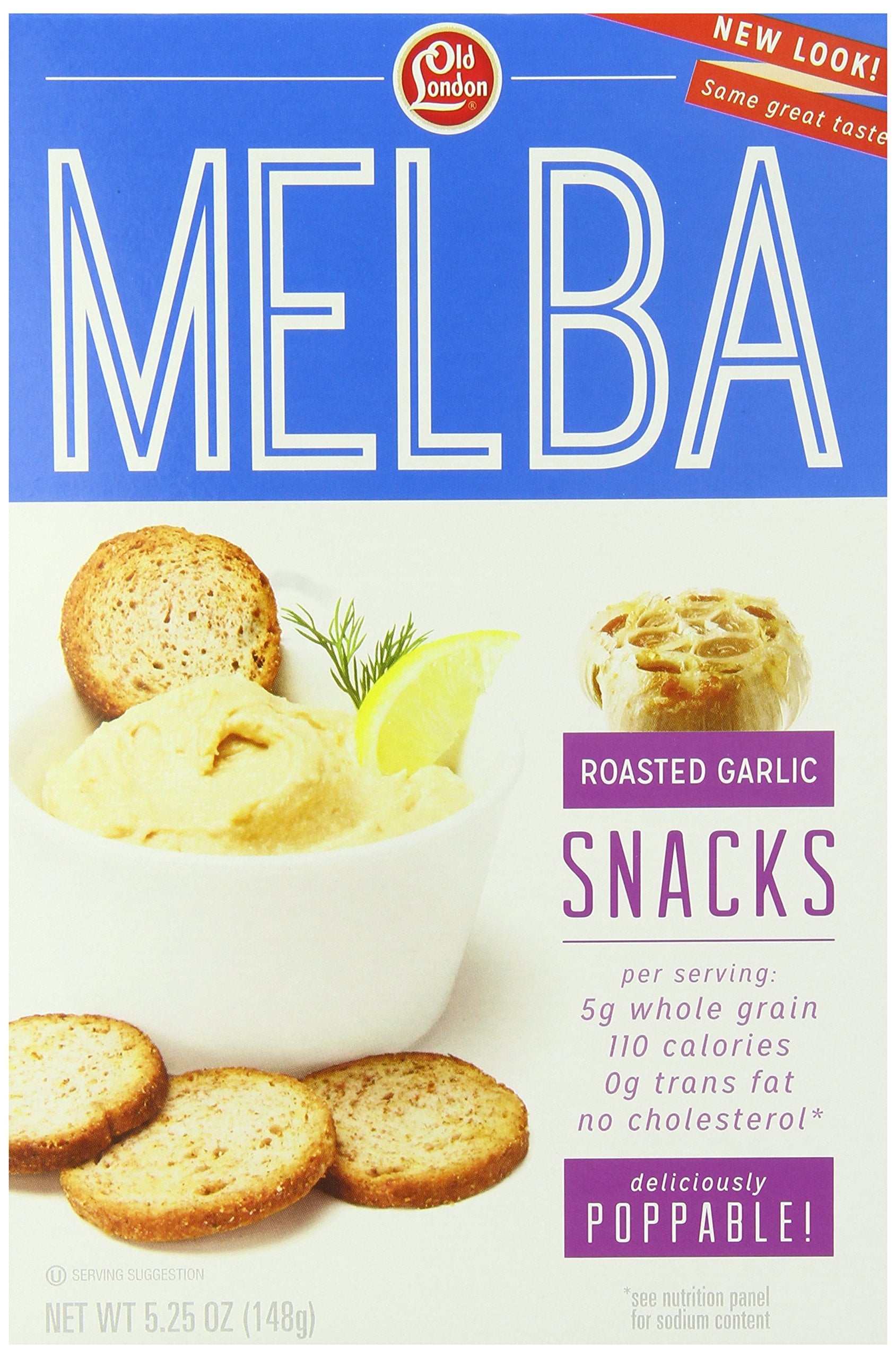 Old London Melba Snacks, Roasted Garlic, 5.25 Ounce, Whole Grains, No ...