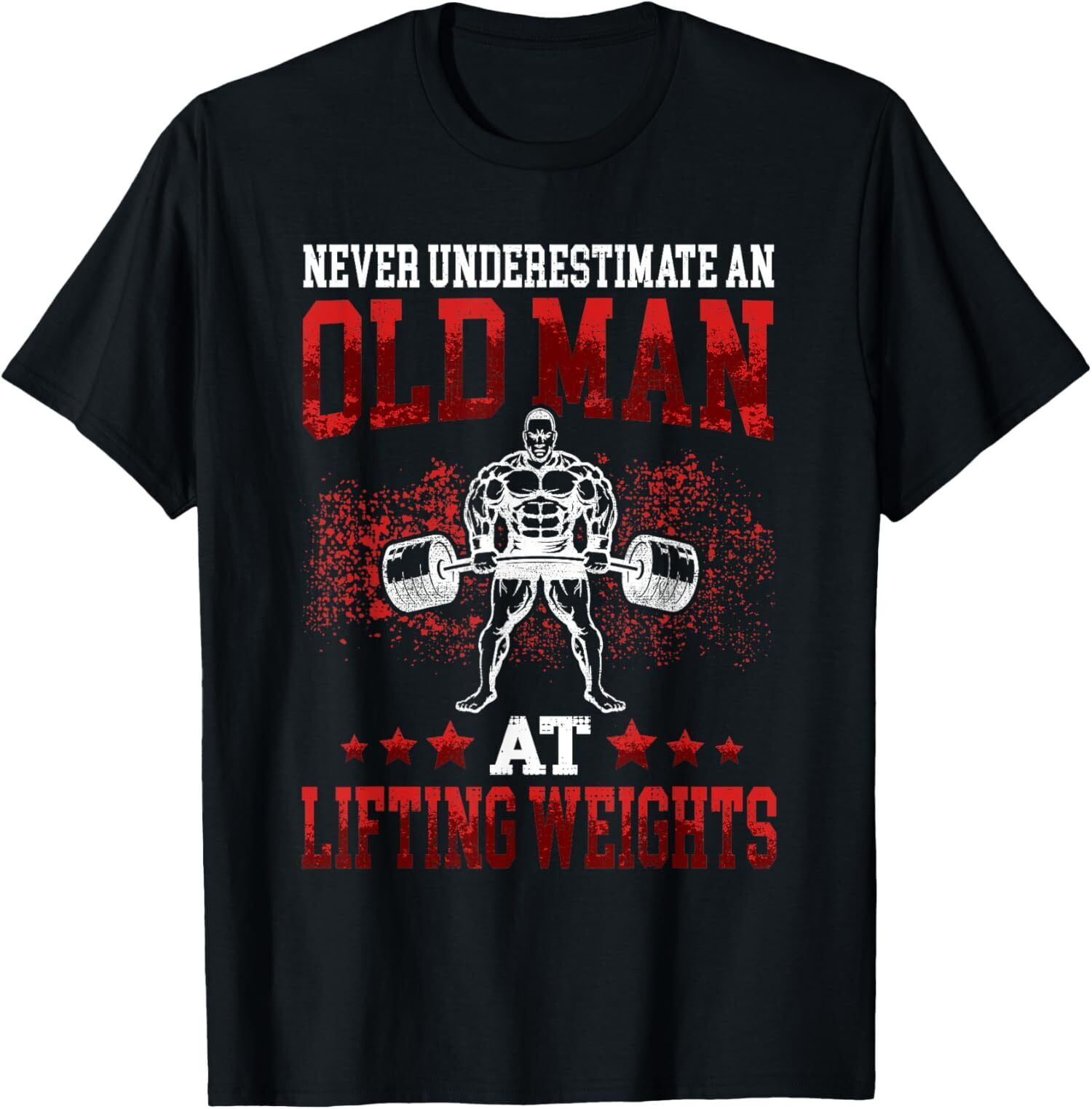 Old Man At Lifting Weights Workout Fitness Gym T-Shirt 2XL - Walmart.com