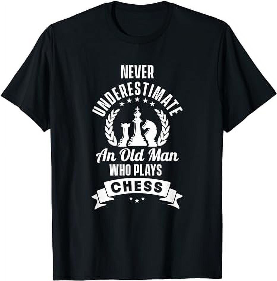 Old Man Chess Player Checkmate Strategy Tactics Grandmaster T-Shirt ...