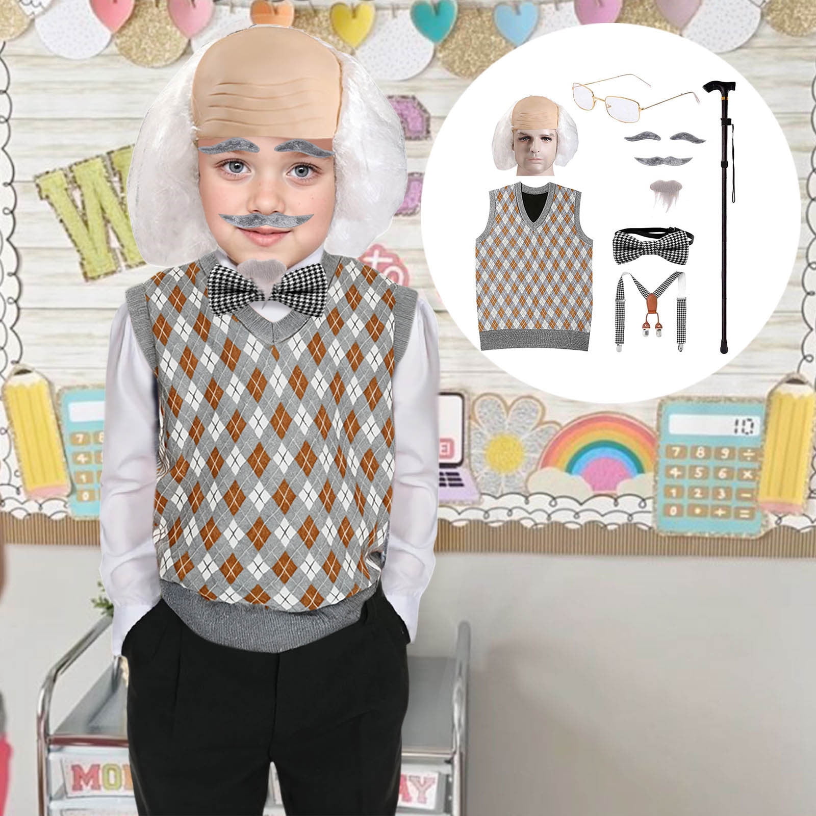 Old Man for Boys 100 Days of School Old Man Grandpa for Kids with Cane ...