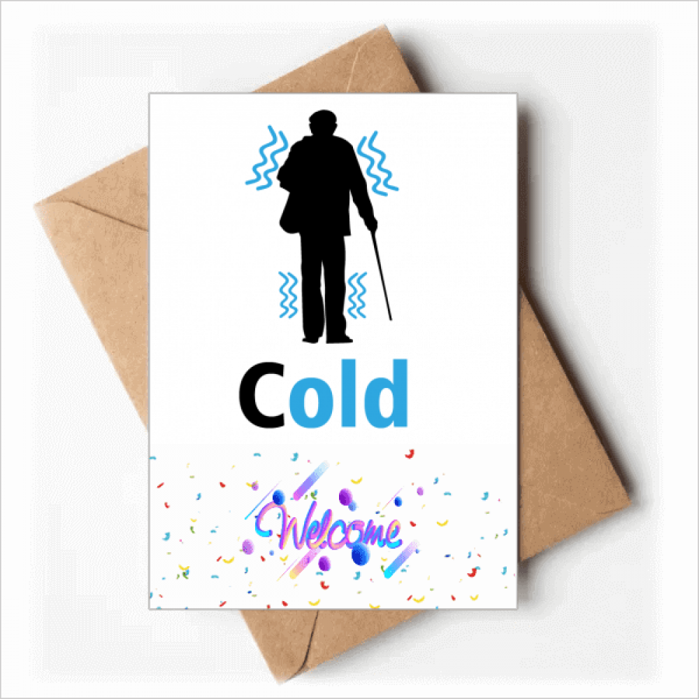 Old Man Crutch Cold Weather Welcome Back Greeting Cards Envelopes Blank ...