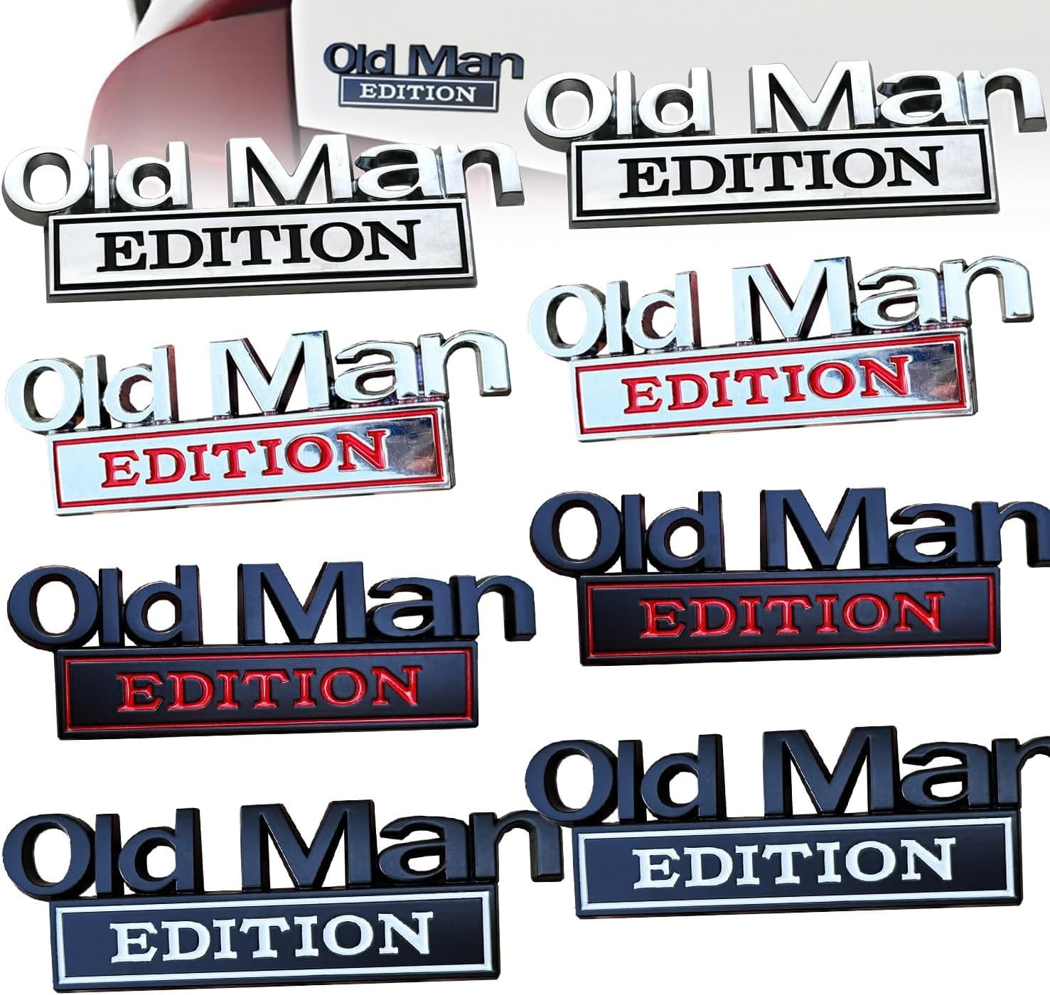 Old Man Edition 3D Emblem Sticker Badge Metal Car Nameplate Decal for ...