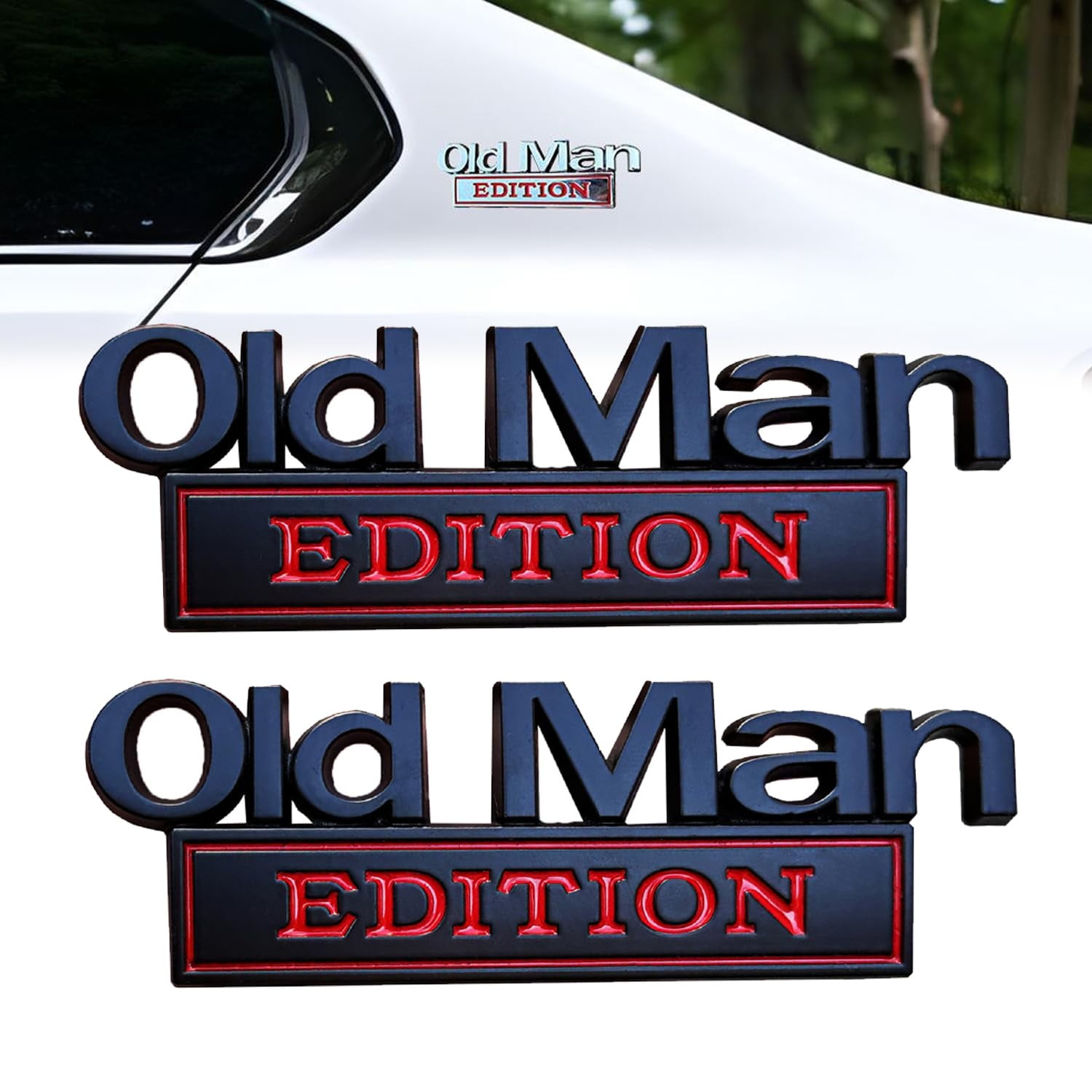 Old Man Edition Car Emblem, 3D Metal Badge Car Stickers Decals, for ...