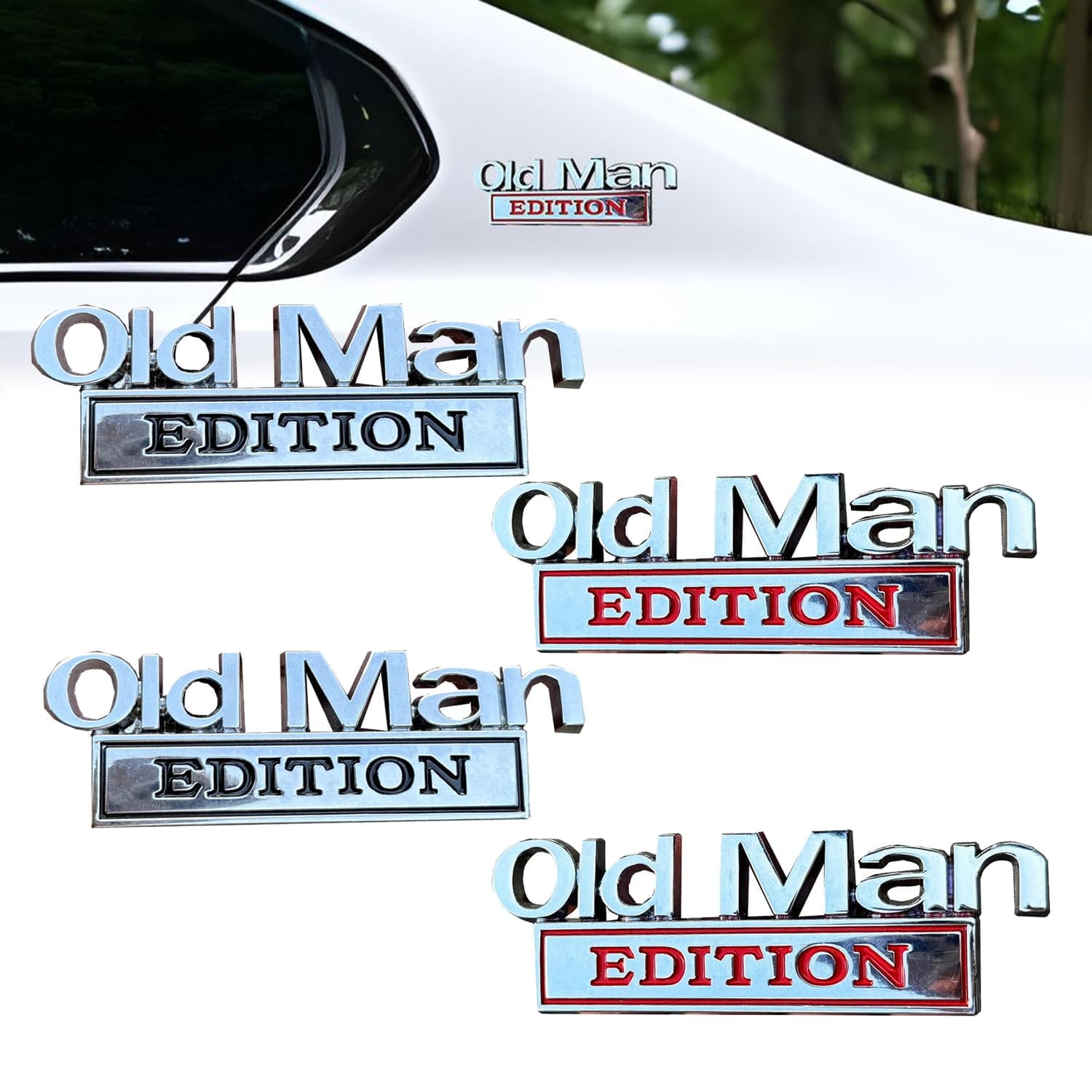 Old Man Edition Car Emblem, 3D Metal Badge Car Stickers Decals, for ...