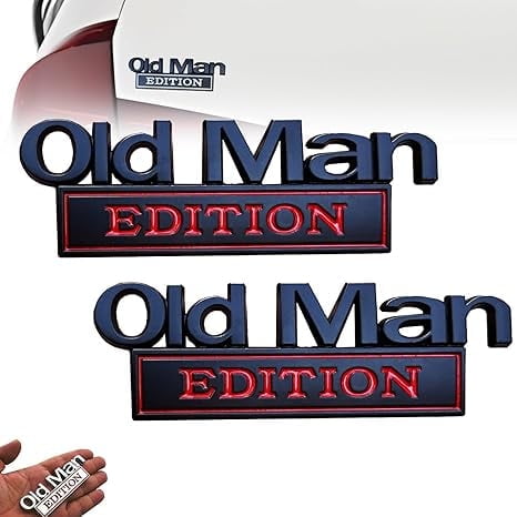 Old Man Edition Car Emblem 3D Metal Sticker Badge – Funny Edition ...