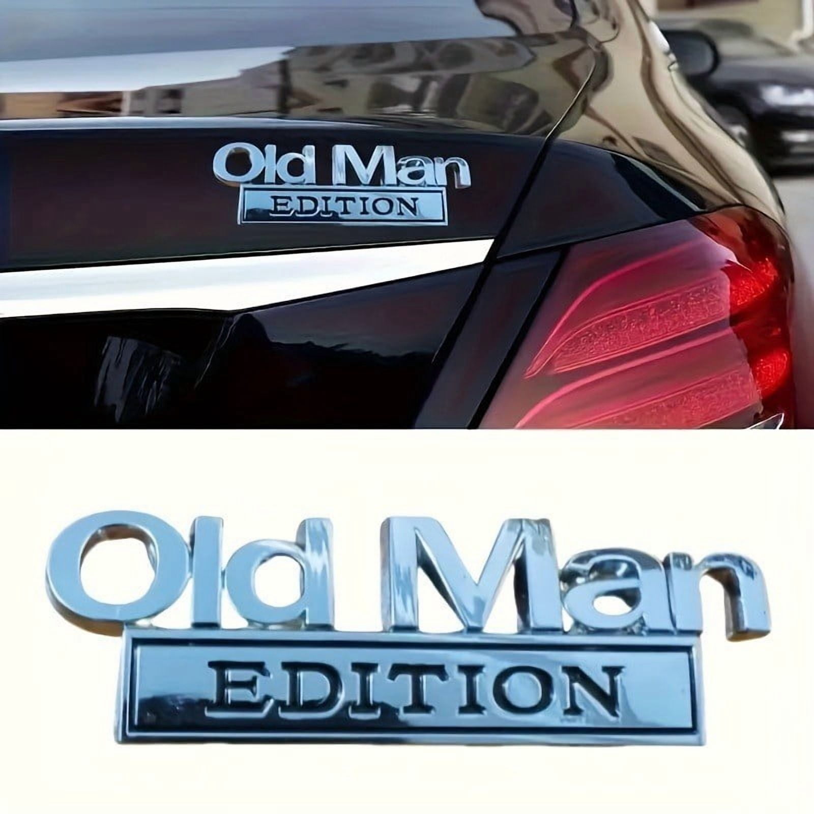 Old Man Edition Car Emblem, 3D Sticker Badge, Metal Nameplate Funny ...