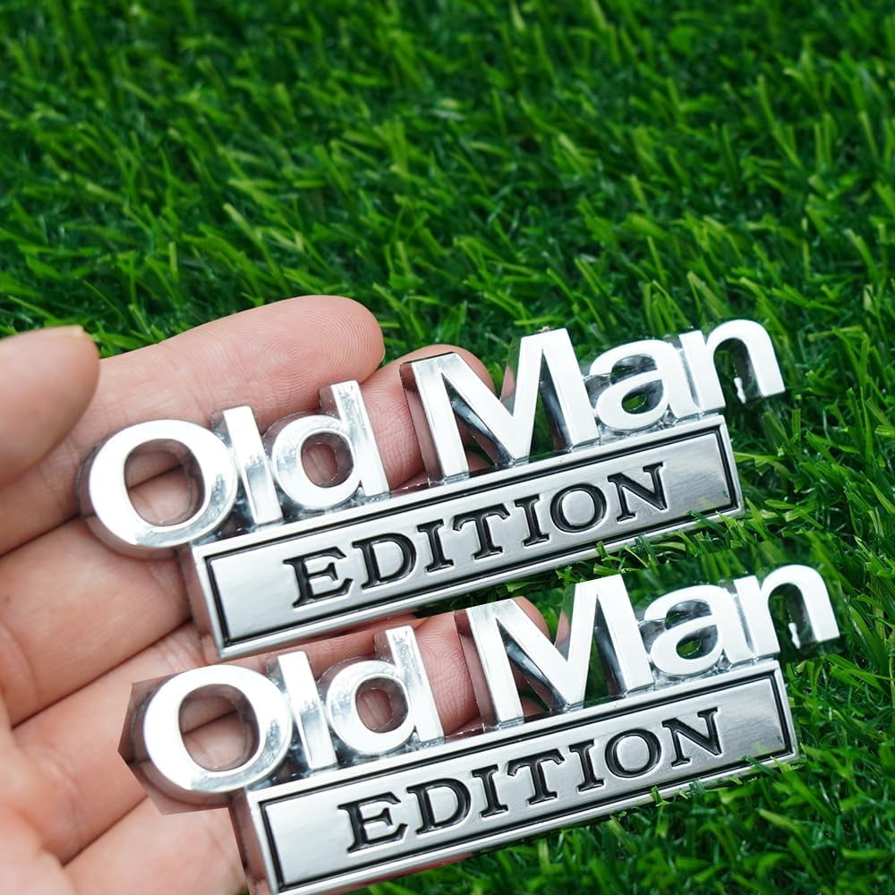 Old Man Edition Car Emblem, Funny Edition Nameplate Decal for Side Rear ...