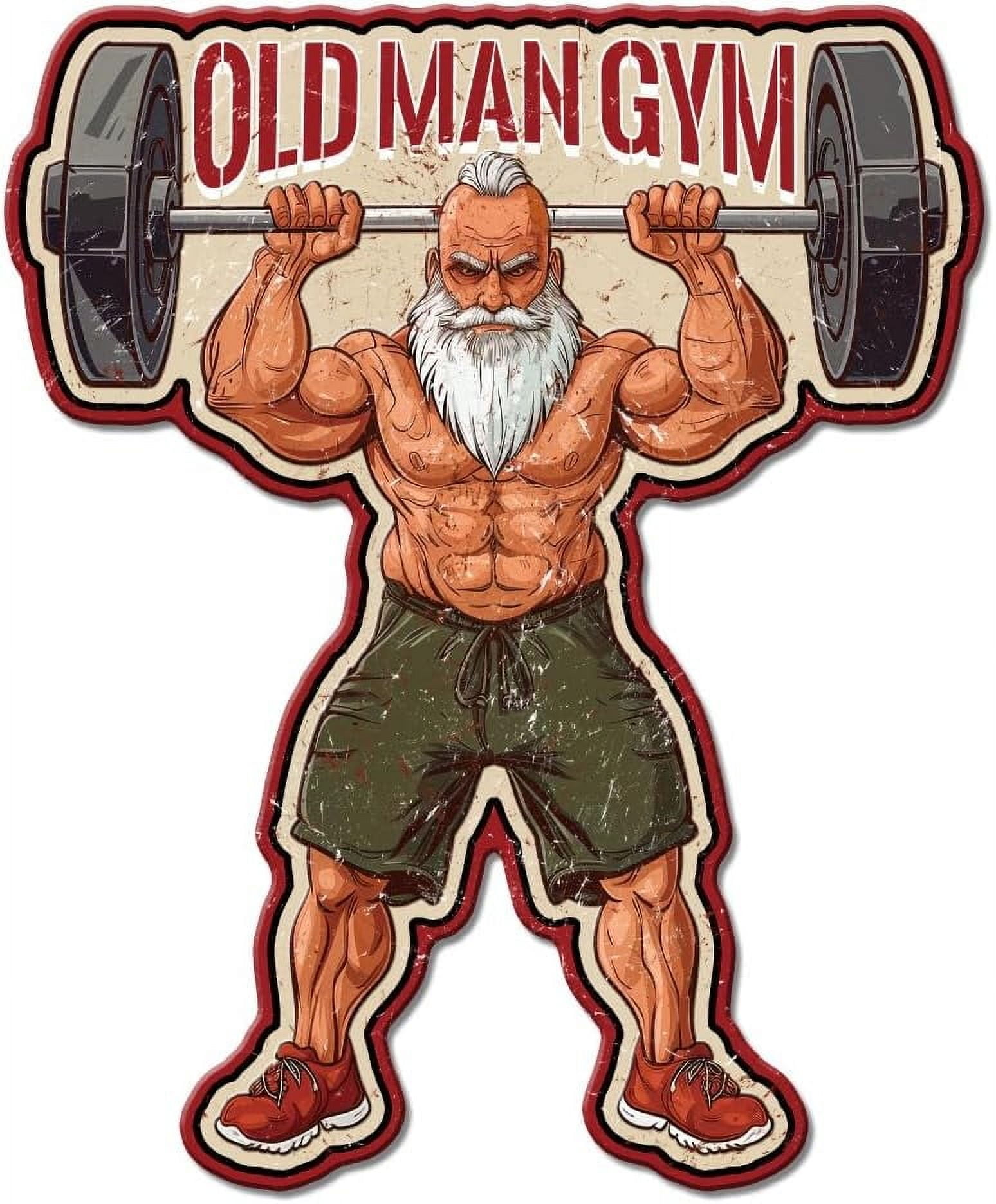 Old Man Gym Vintage Metal Tin Sign 8.7x10.6inch Retro Fitness Plaque ...