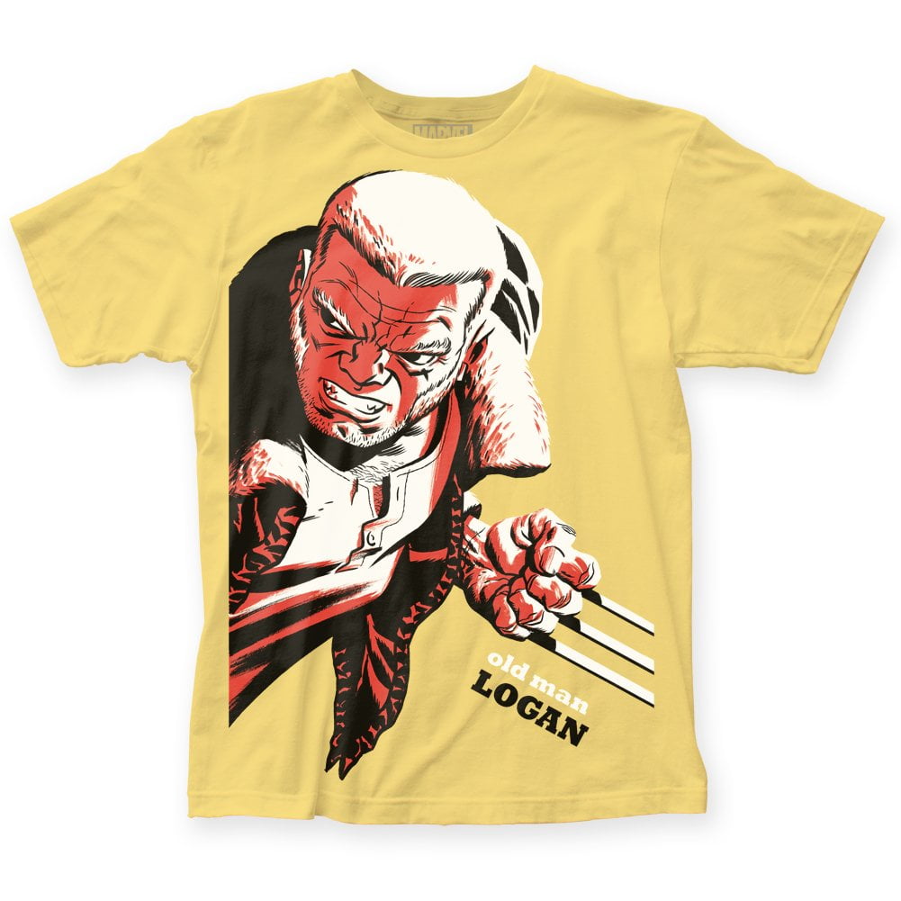 Old Man Logan Mens T-Shirt - Colorful Cho Art Over NAme (Large ...