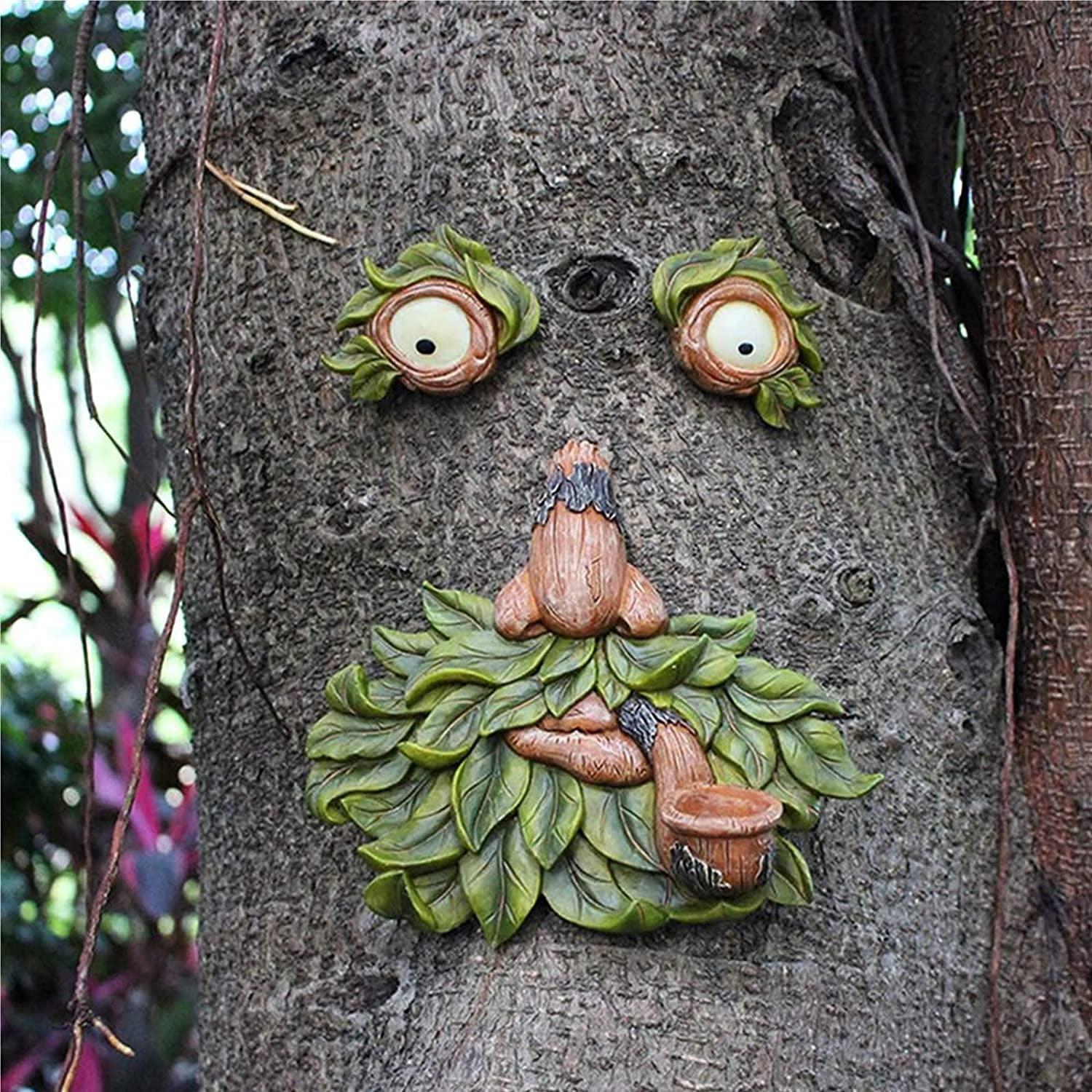Old Man Tree Hugger Funny Face Sculpture Garden Tree Faces Decor for ...
