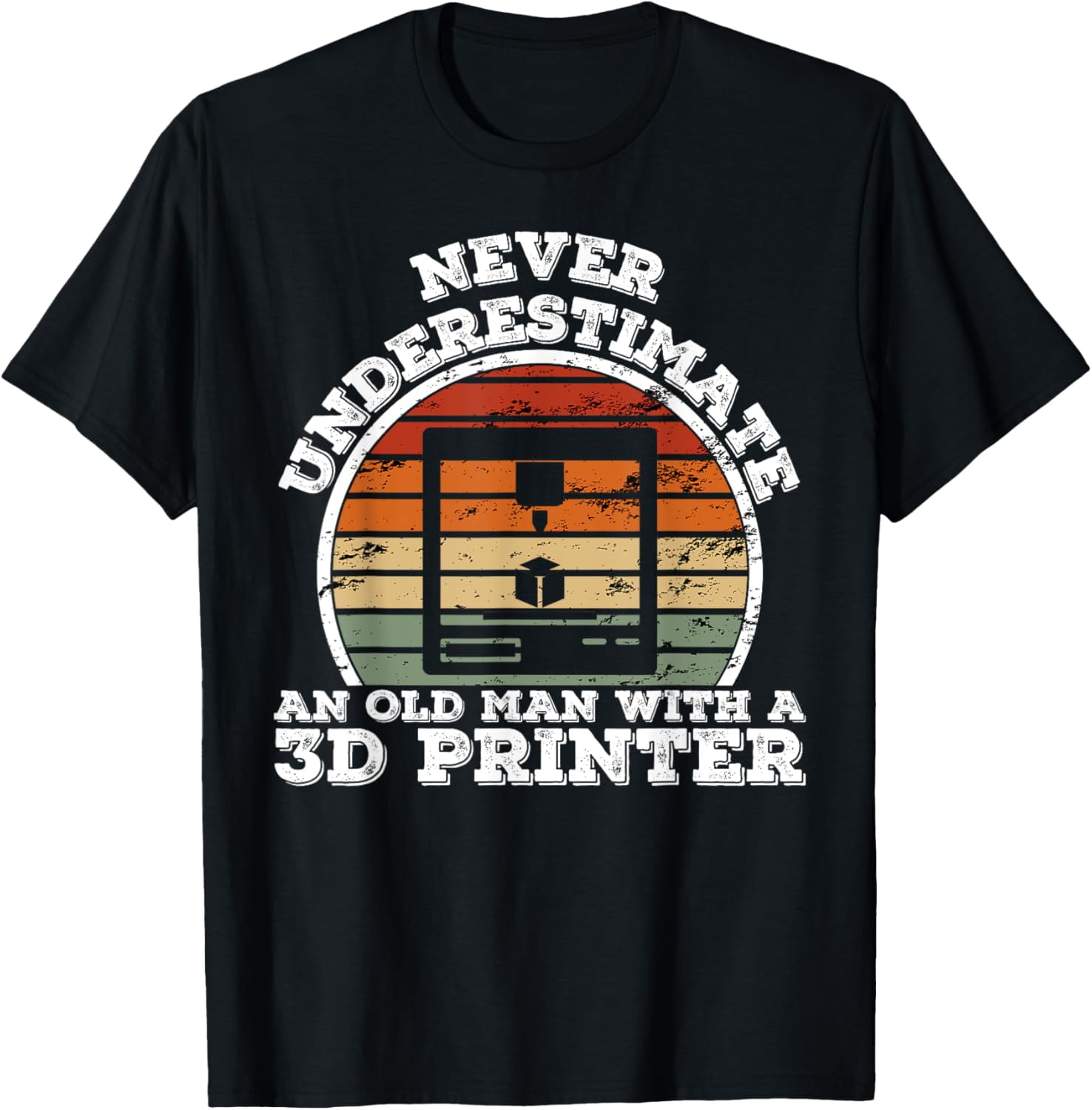 Old Man With A 3D Printer - Funny 3D Printing T-Shirt - Walmart.com
