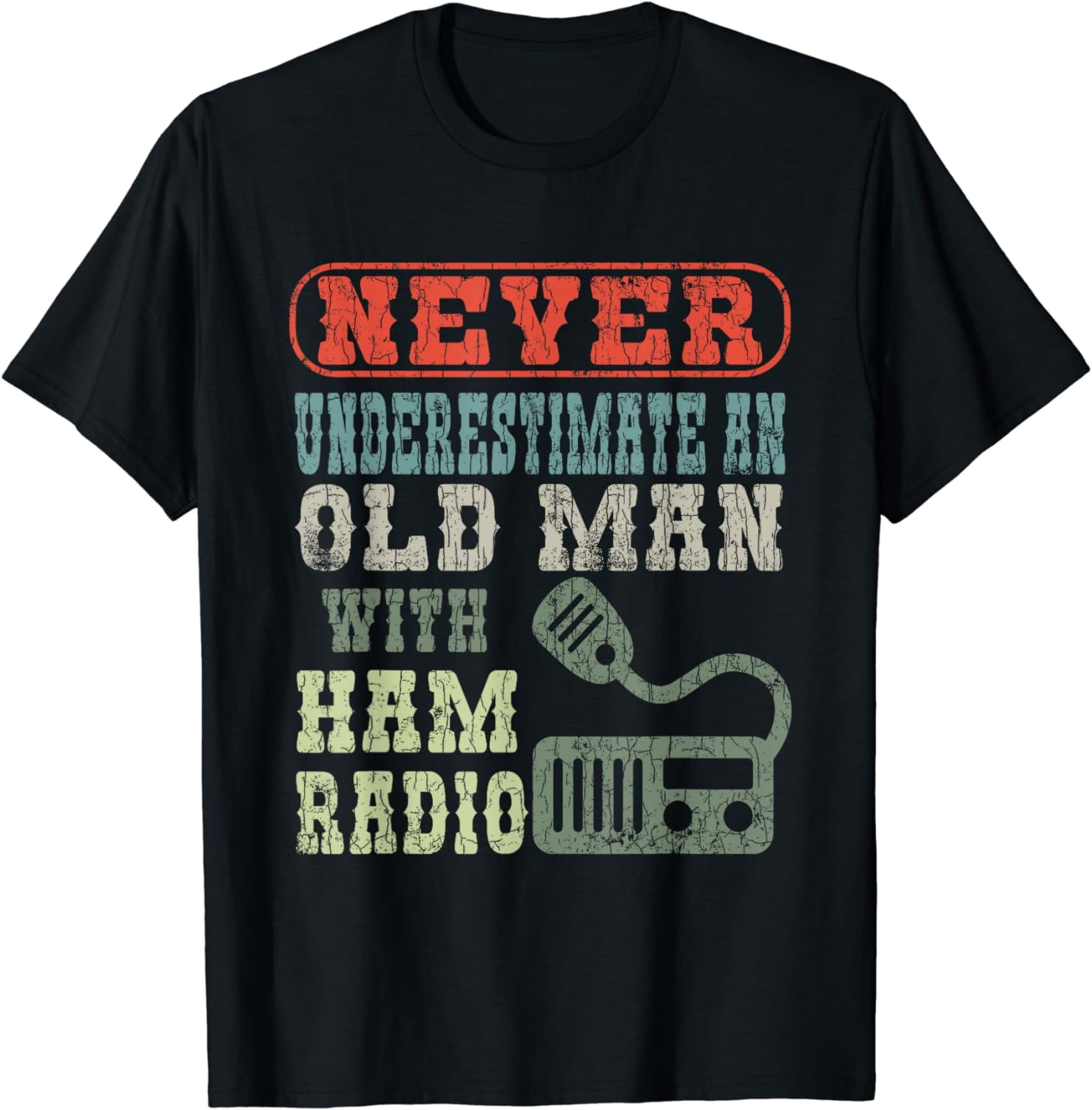 Old Man With A Ham Radio Funny Operator Graphic T-Shirt - Walmart.com