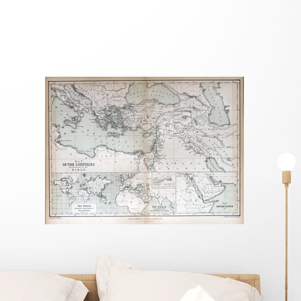 Old Map Countries Mentioned Wall Mural by Wallmonkeys Peel and Stick ...