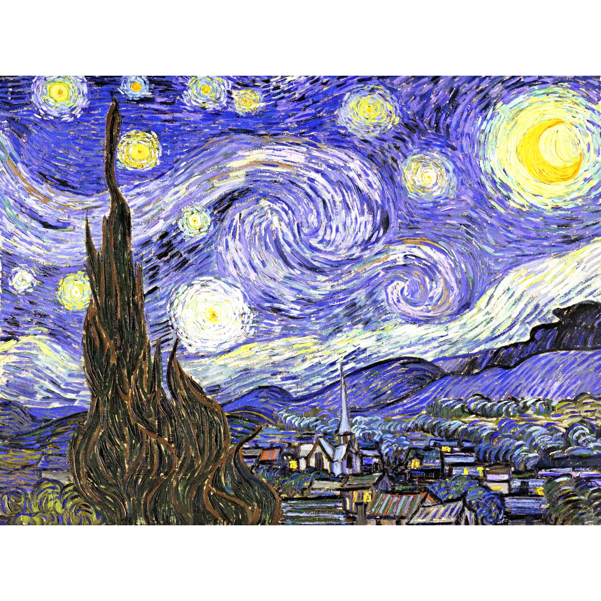 Old Master Painting Van Gogh Starry Night Star Sky Swirl Brushstrokes ...