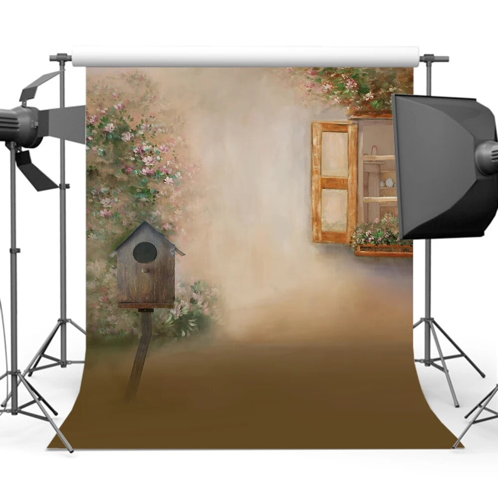 Old Master Windows Backdrops Photography Oil Painting Flower Retro Wall ...