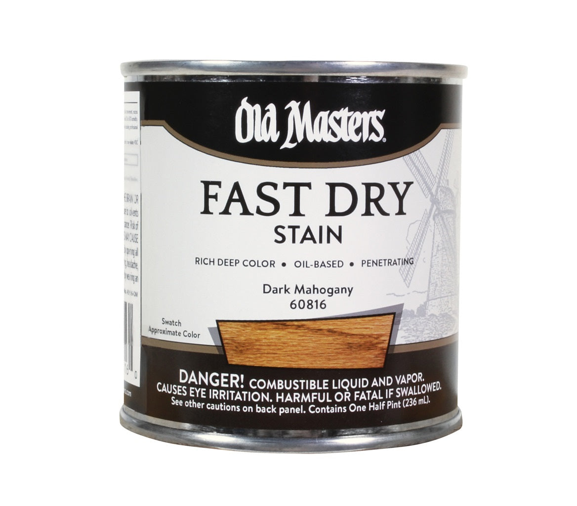 Old Masters 60816 Oil Based Fast Dry Stain, Dark Mahogany, 1/2 Pint ...