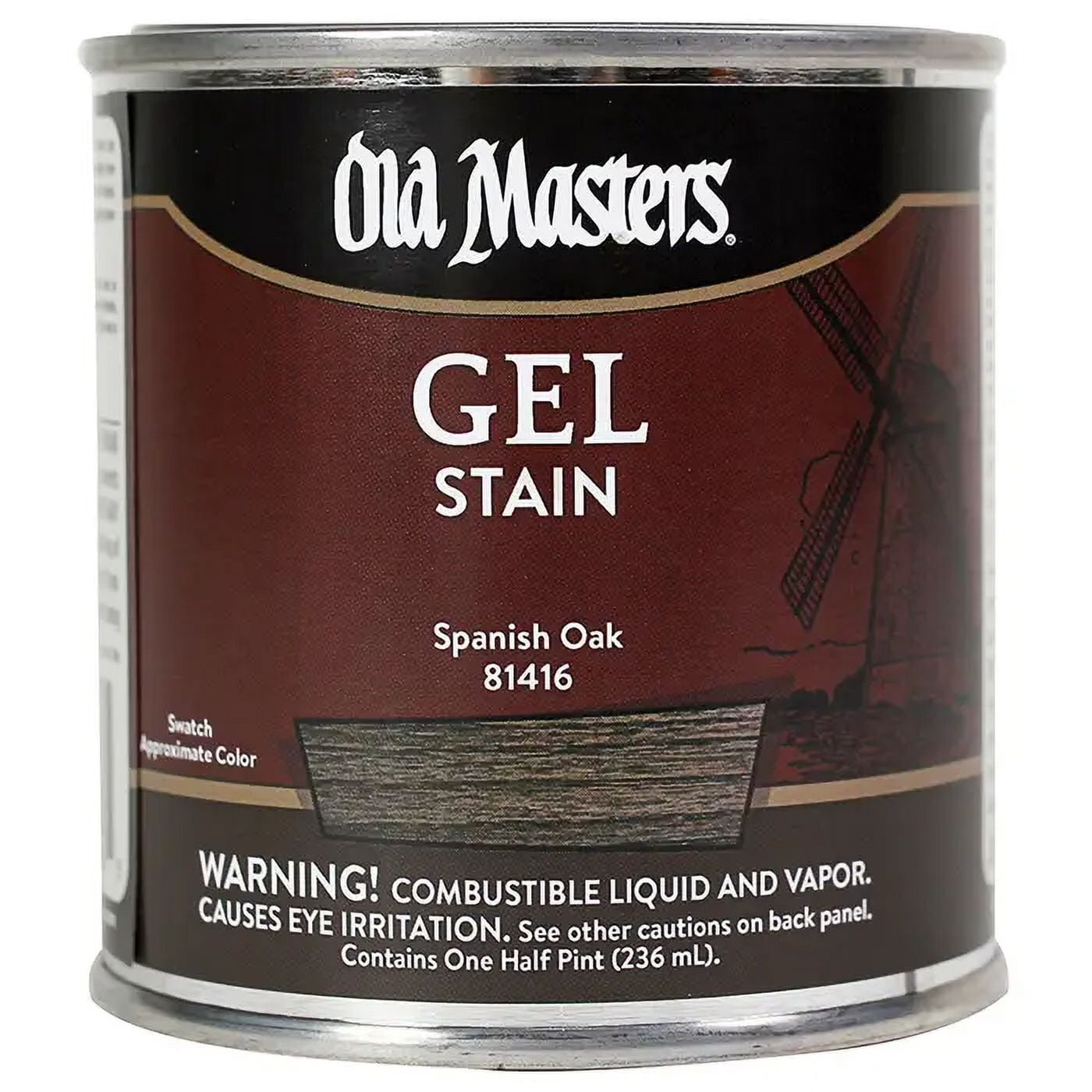 1/2 pt Old Masters 81416 Spanish Oak Gel Stain Oil-Based Stain ...