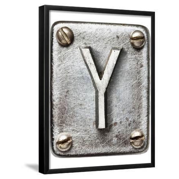 Old Metal Alphabet Letter Y, Framed Art Print Wall Art by donatas1205 ...