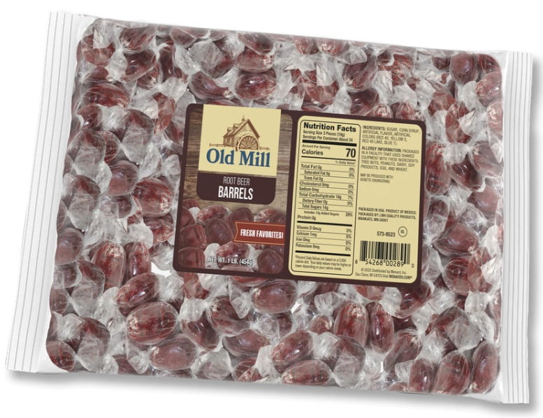 Old Mill Root Beer Barrels Individual Wrapped Candy, 16 oz Bag ...
